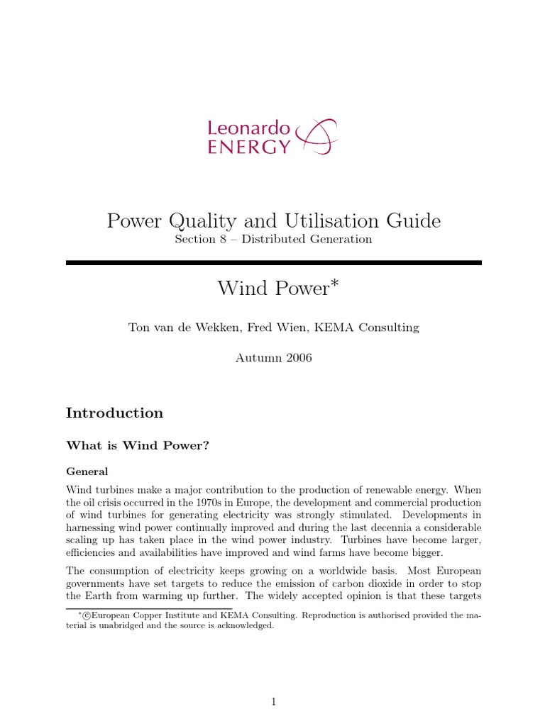 Windpower | PDF | Wind Power | Wind Turbine