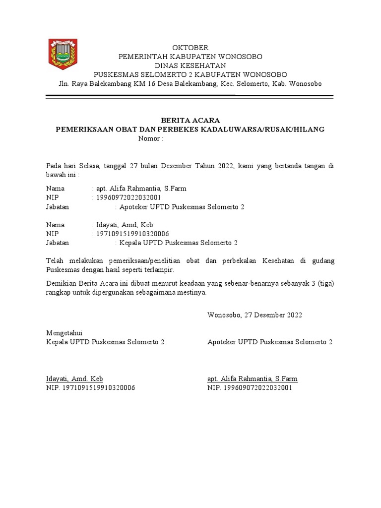 Berita Acara Pemusnahan | PDF