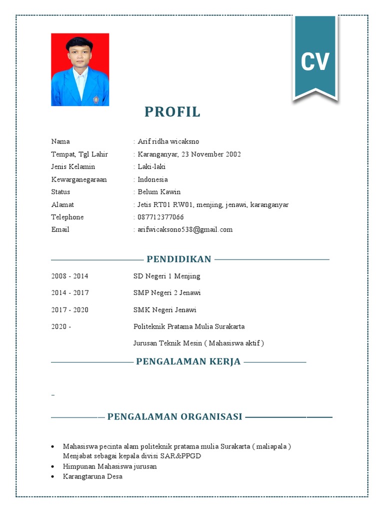 CV - Arif Ridha Wicaksono | PDF