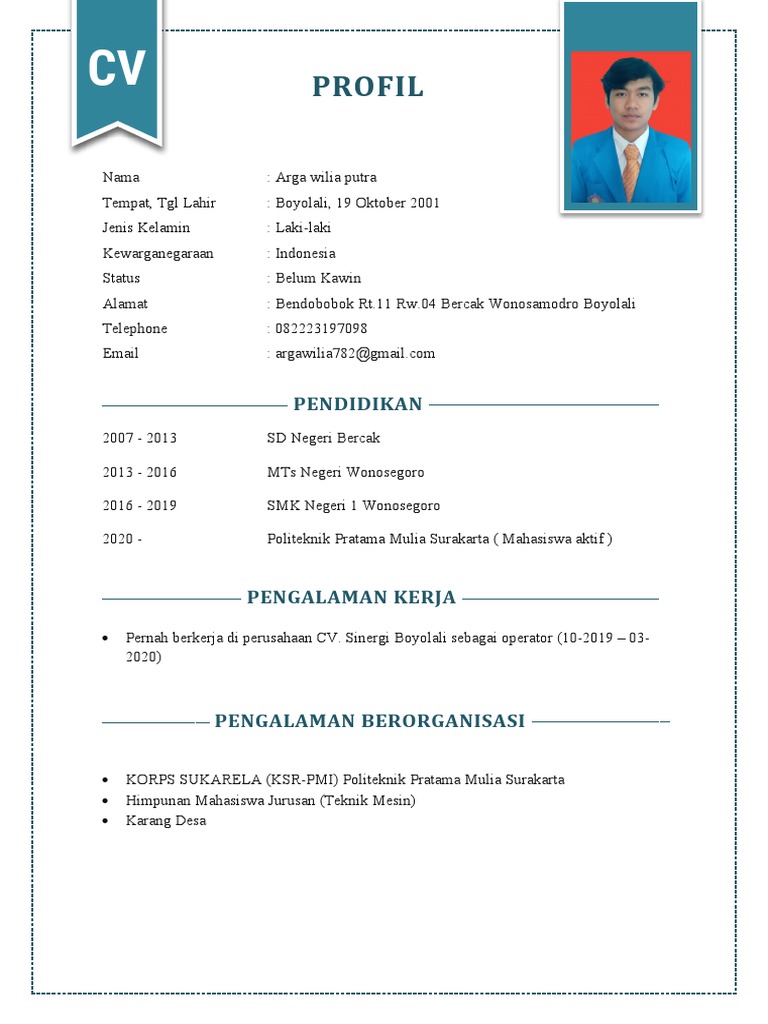 Cv. Arga Wilia Putra | PDF