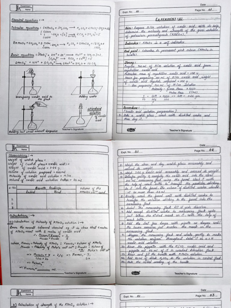 Chem Practical 1 (Class 12th) | PDF