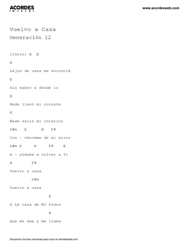 Vuelvo A Casa: Generación 12 | PDF