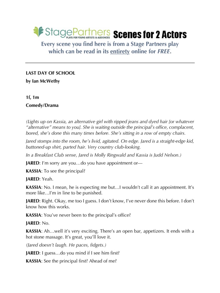 2 Actors Last Day of School Comedy Drama | PDF