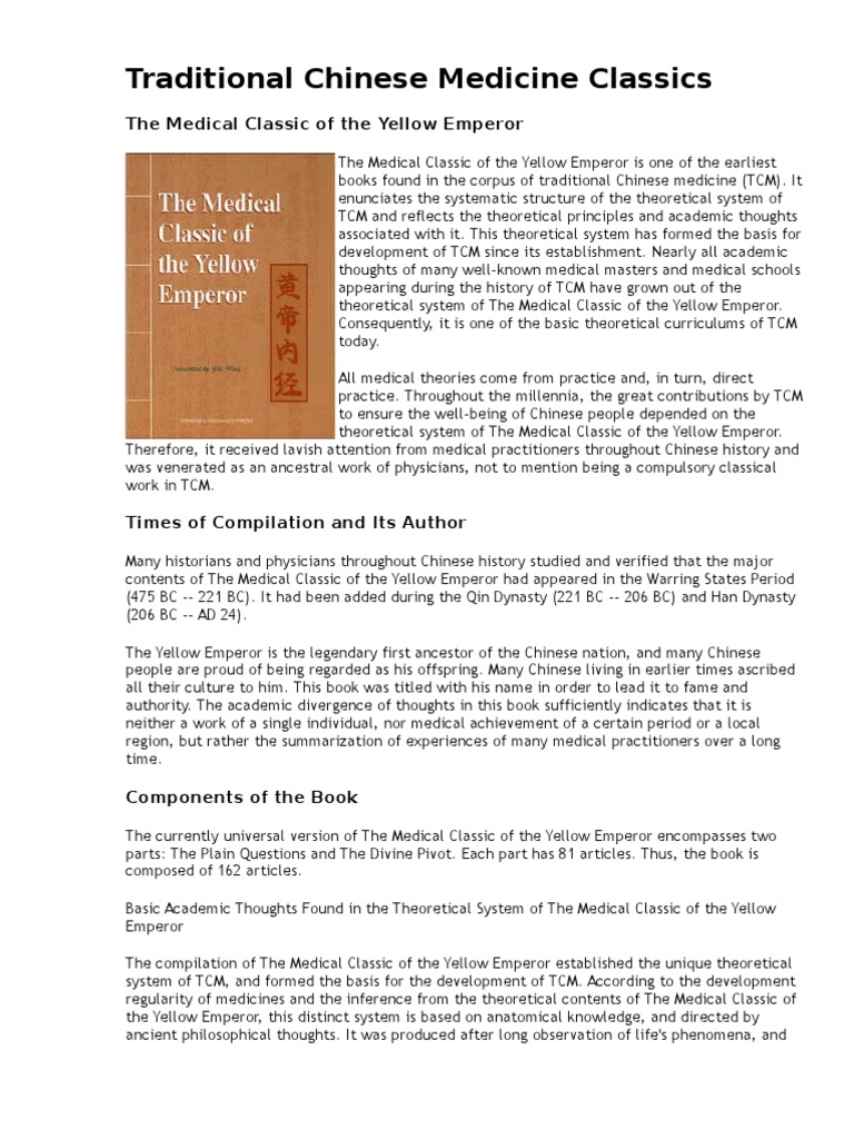Traditional Chinese Medicine Classics | PDF | Traditional Chinese ...