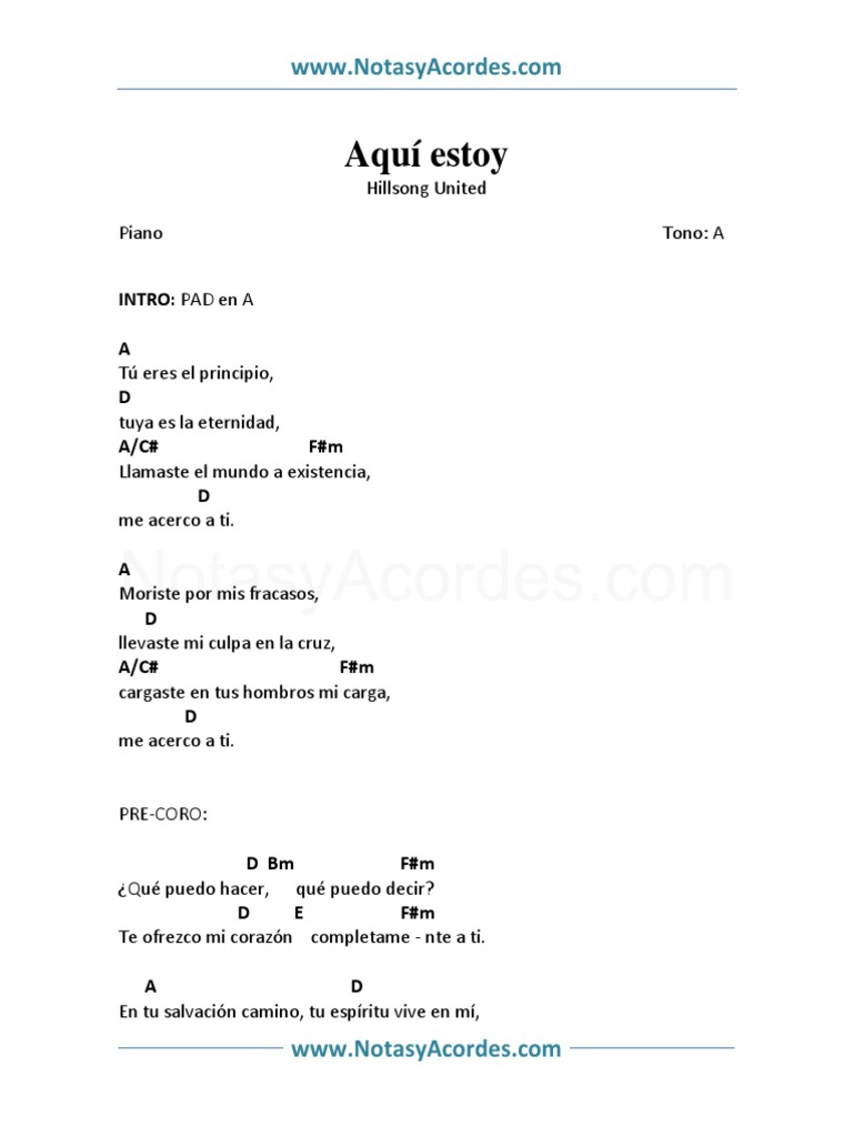 Aqui Estoy Hillsong | PDF