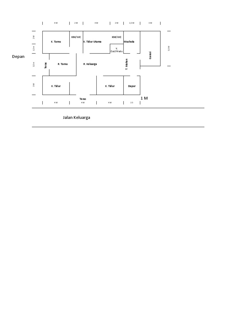 Rencana Denah Rumah 4 Kamar Tidur | PDF