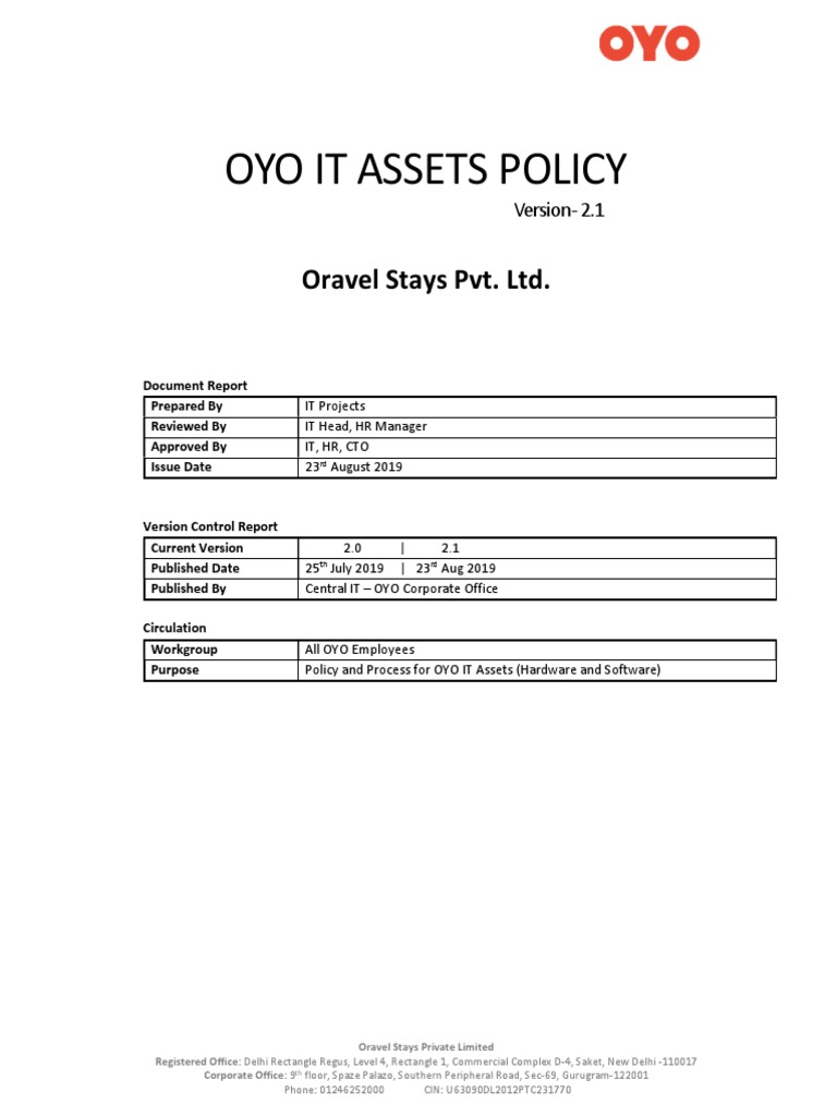IT Asset Policy - V2.1 | PDF