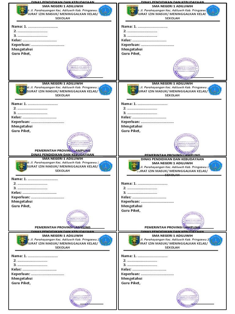 Surat Izin Keluar Masuk | PDF
