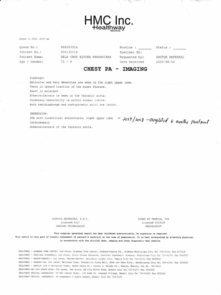 Chest Xray Results | PDF | Thorax (Human Anatomy) | Medical Specialties