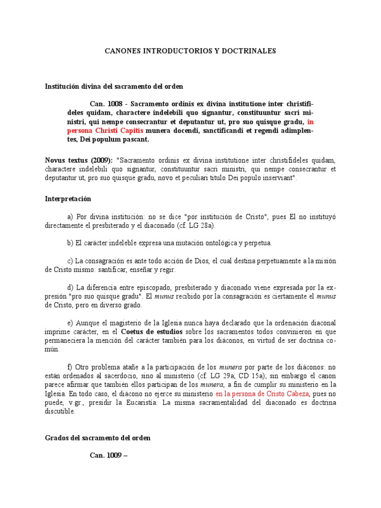 LOS CAMBIOS EN LOS CANONES DEL CÓDIGO DE DERECHO CANÓNICO SOBRE EL ...