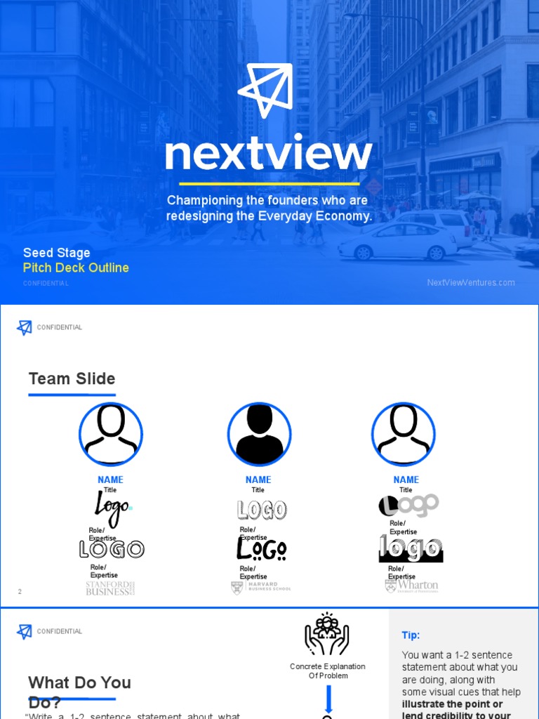 Nextview Startup Pitch Deck Template | Download Free PDF | Cost Of ...