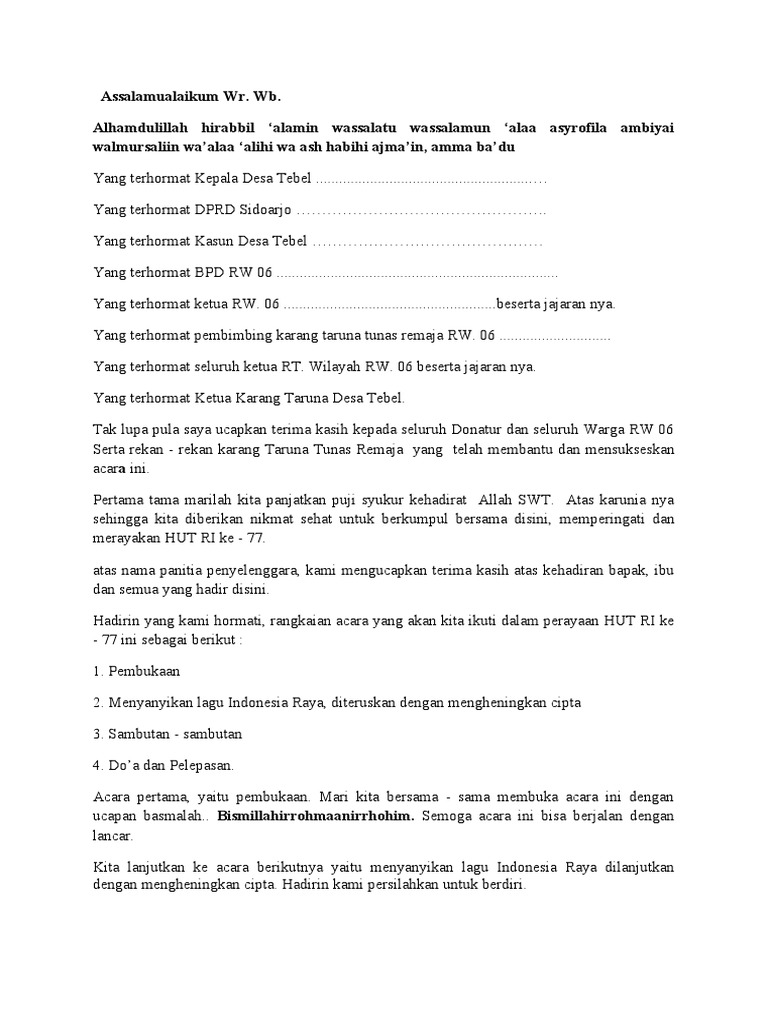 Teks MC Formal Jalan Sehat | PDF