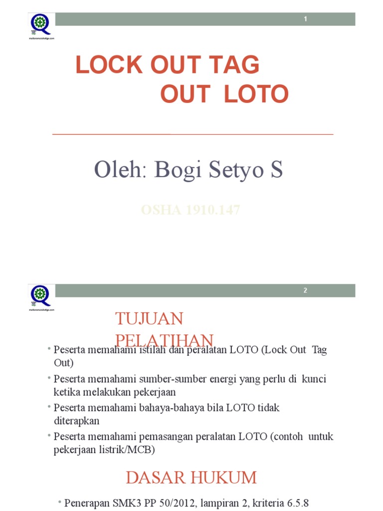Lock Out Tag Out Loto | PDF | Komputer