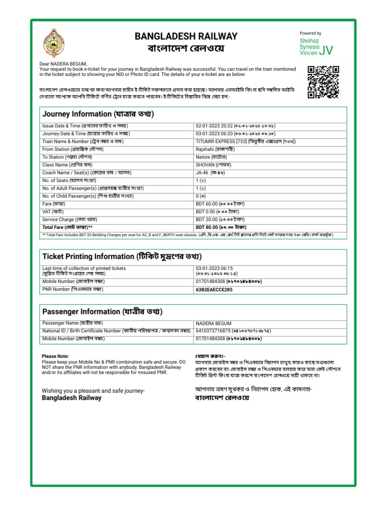 Ticket Railway | PDF