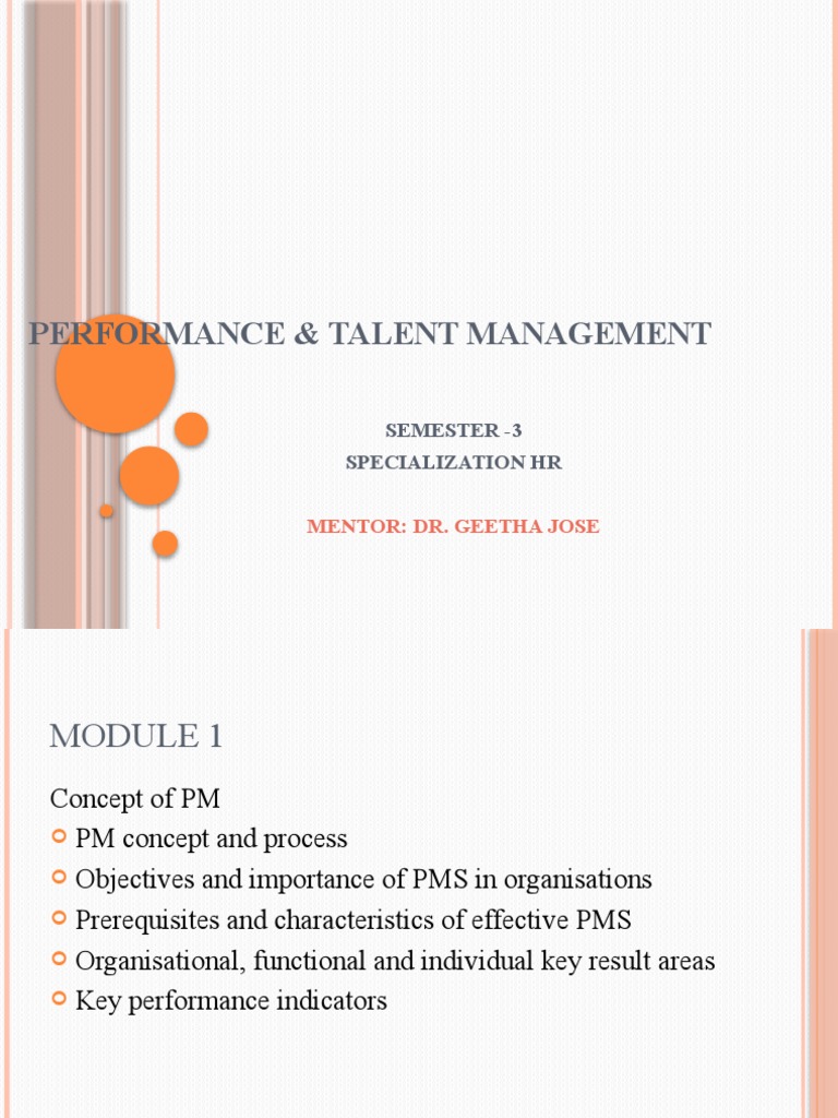 PTM Module 1 | PDF | Goal | Performance Appraisal