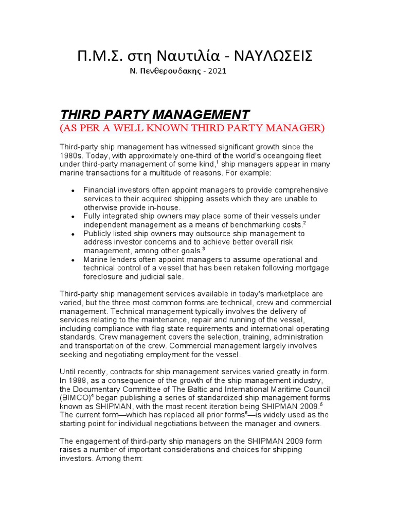 Third Party Management | PDF | Admiralty Law | Lien