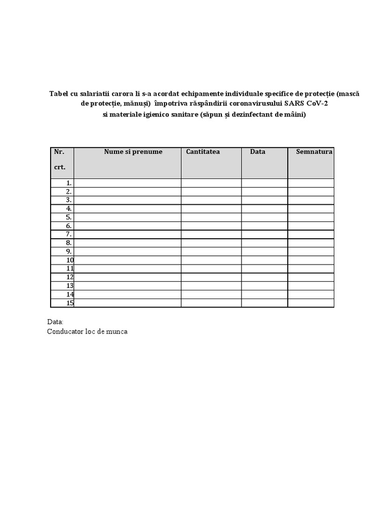 Tabel Distribuire EIP-covid | PDF
