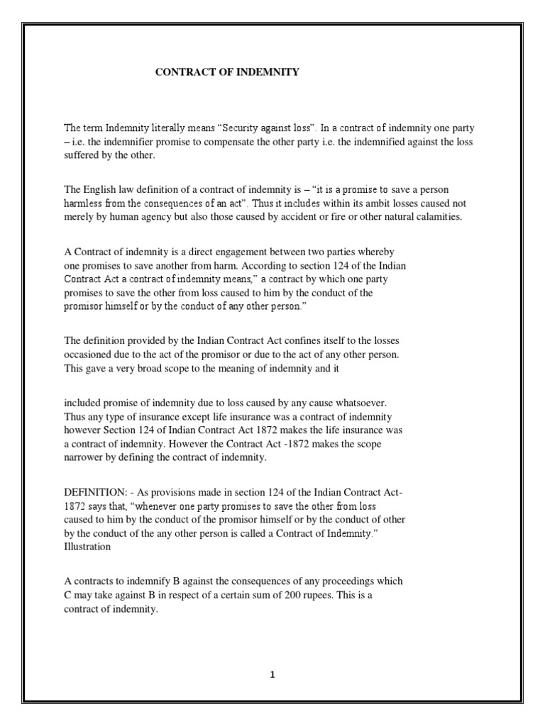 Contract II | PDF | Guarantee | Indemnity