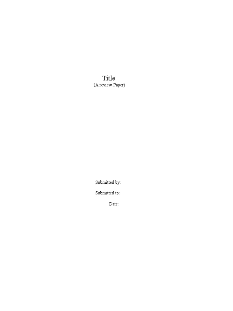 Review Paper Structure Guidelines | PDF