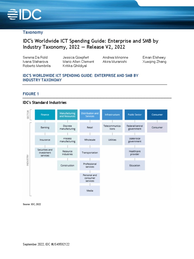 IDC's Worldwide ICT Spending Guide Enterprise and SMB by Industry ...