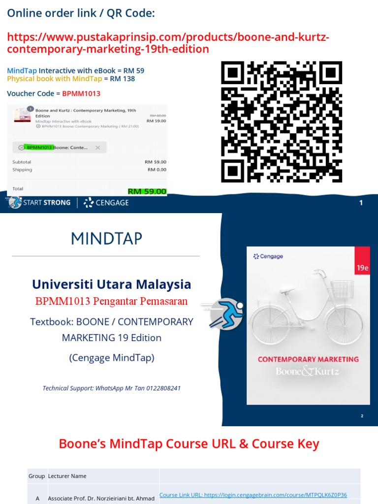 Boone BPMM1013 Pengantar Pemasaran MindTap Student Guide | PDF