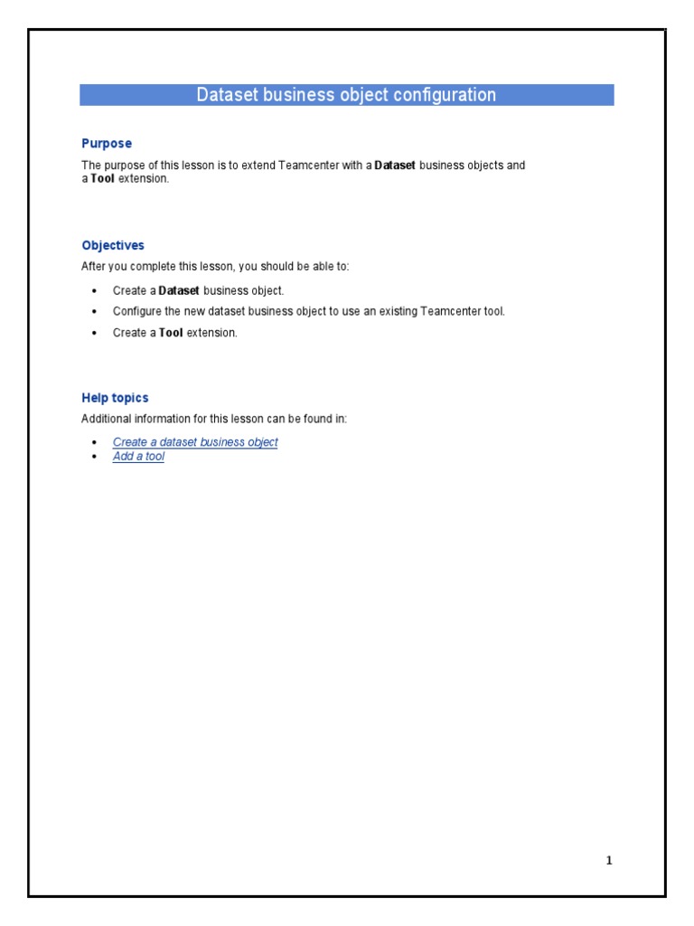 Dataset Business Object Configuration | PDF | Microsoft Word | Computer File