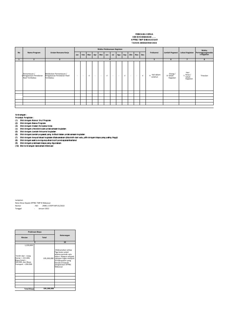 Contoh Format Proker 2024 | PDF