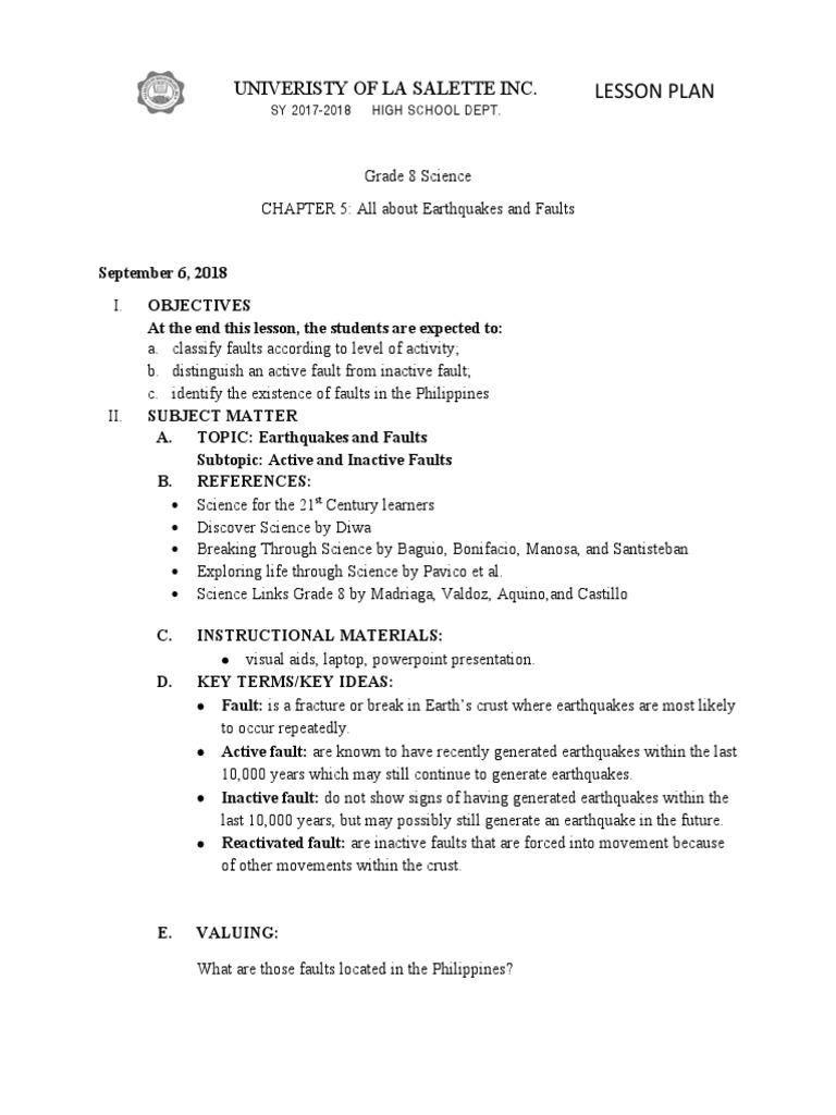 Active and Inactive Fault | PDF | Earthquakes | Fault (Geology)