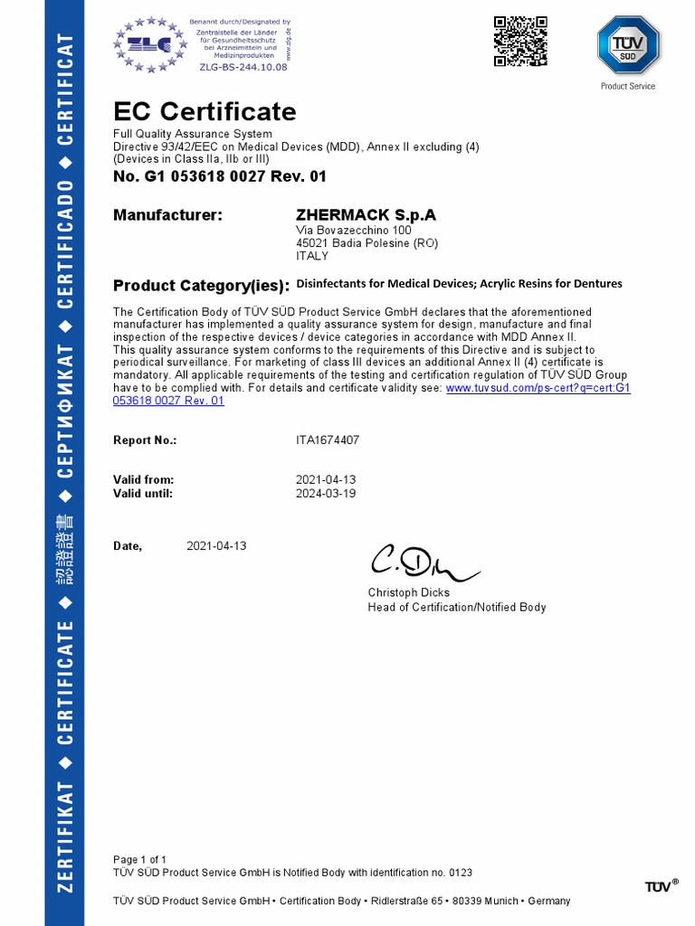 RES-EC-Certificate-Disinfectants-Resins - v3 Zeta 2 Enzyme | PDF