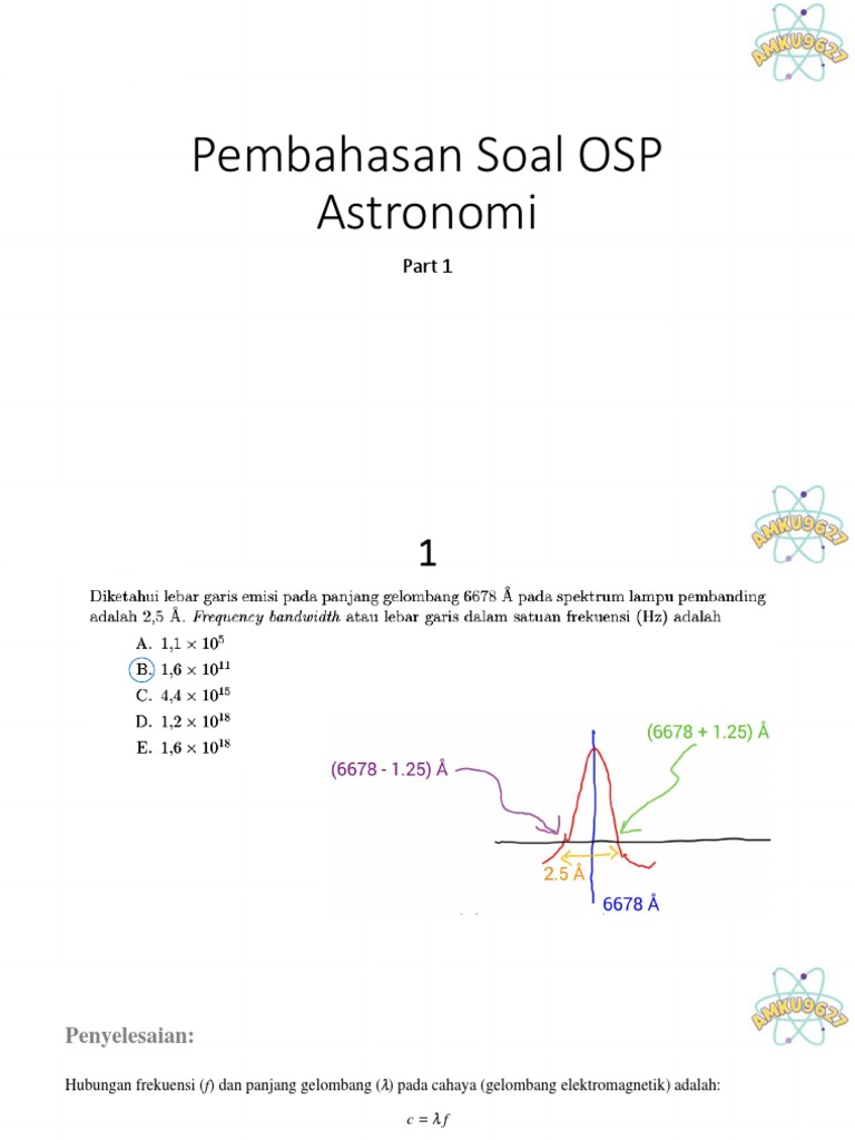 Pembahasan Soal OSP Astronomi Part 1 | PDF