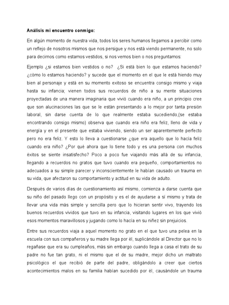 Análisis Mi Encuentro Conmigo | PDF