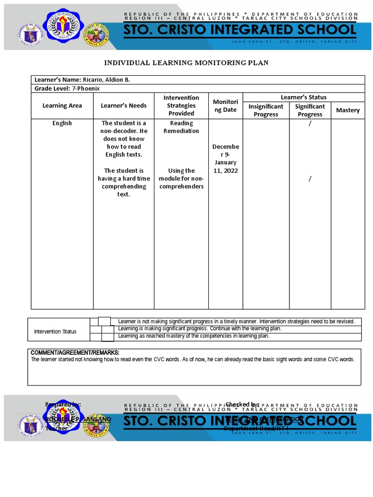 ILMP | PDF | Learning | Reading Comprehension
