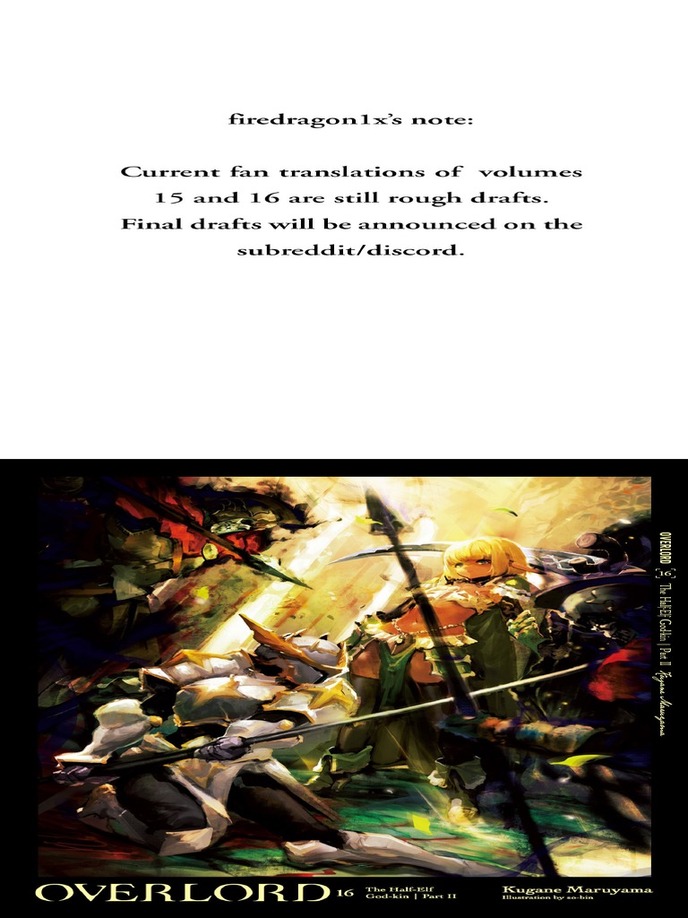 Overlord Volume 16 - The Half-Elf God-Kin Part II | PDF