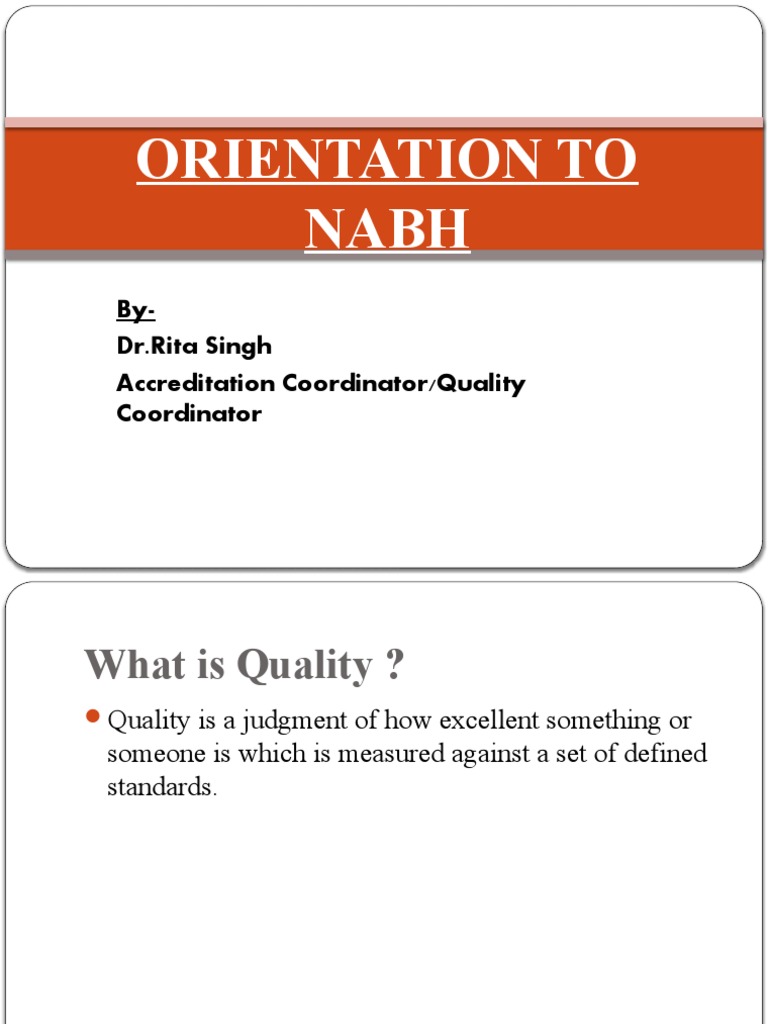 ORIENTATION TO NABH Protocols | PDF