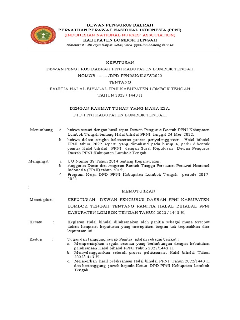 SK pANITIA - Halal Bihalal 2022 | PDF
