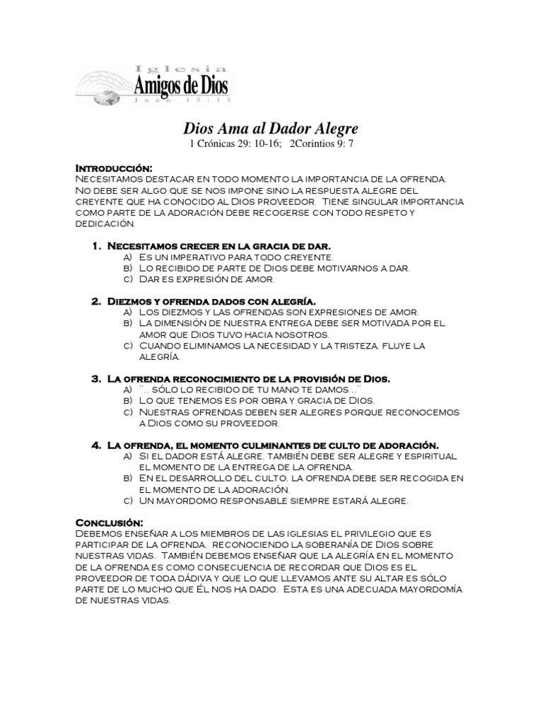 Dios Ama Al Dador Alegre | PDF