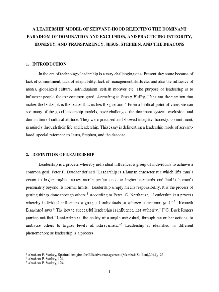 2 C Leadership Model of Servant Hood Jesus, Stephen, Deacon | PDF ...