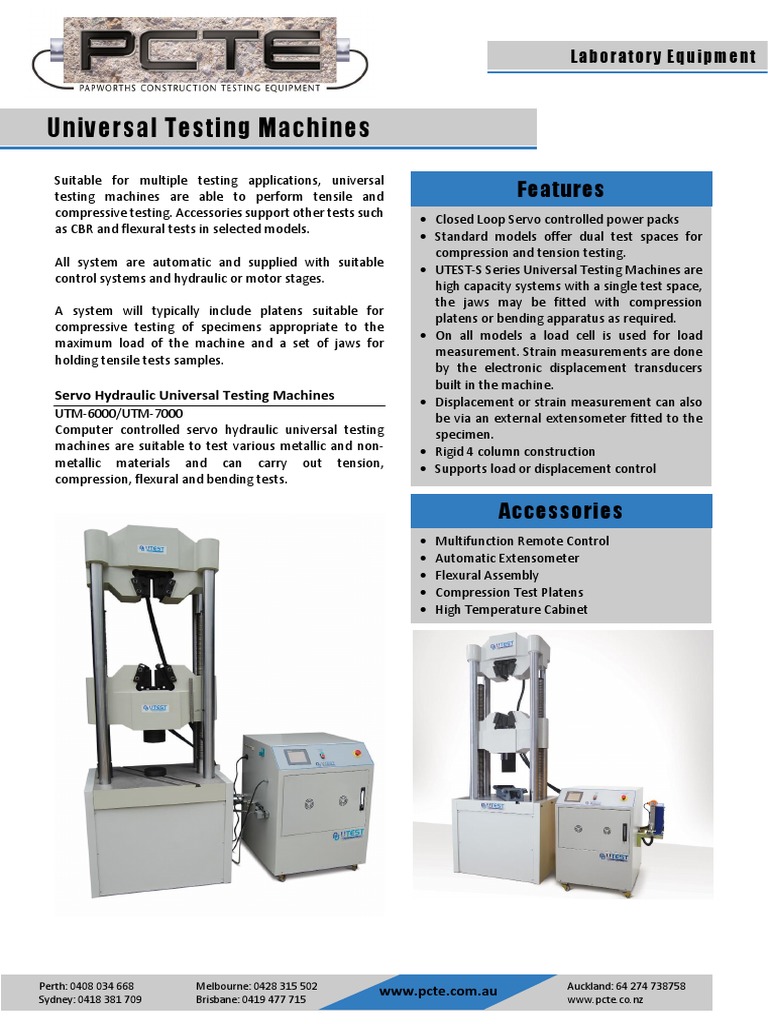 Universal Testing Machines | PDF | Concrete | Bending