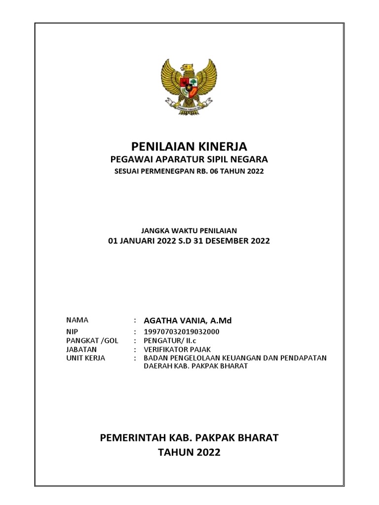 SKP Permen 6 Tahun 2022 - Agatha Vania | PDF