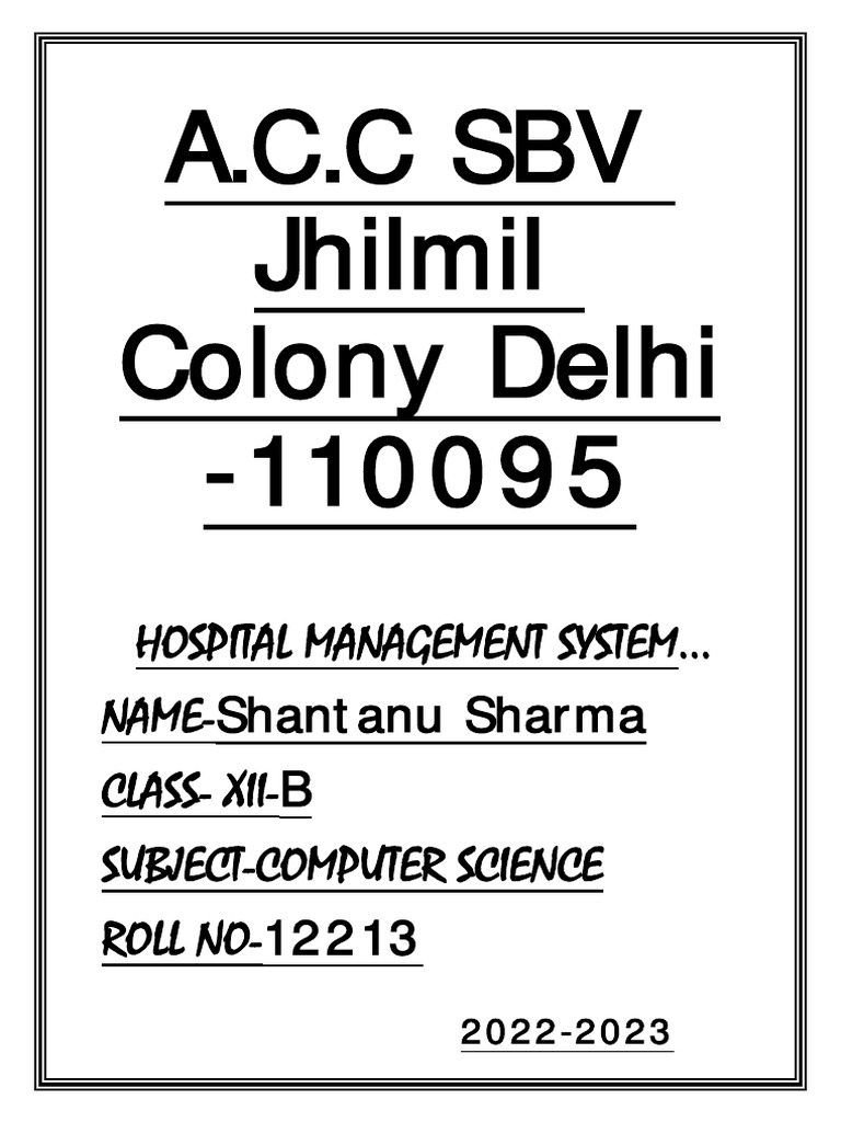 Hospital Management System | PDF | Python (Programming Language) | Software Development