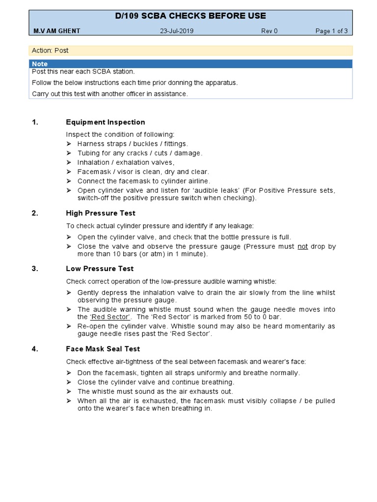 Proper SCBA Inspection and Testing Procedures to Ensure Crew Safety ...