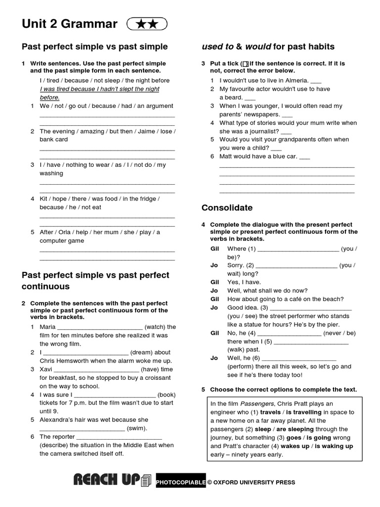 Grammar Unit 2 2star | PDF | Grammar | Linguistics