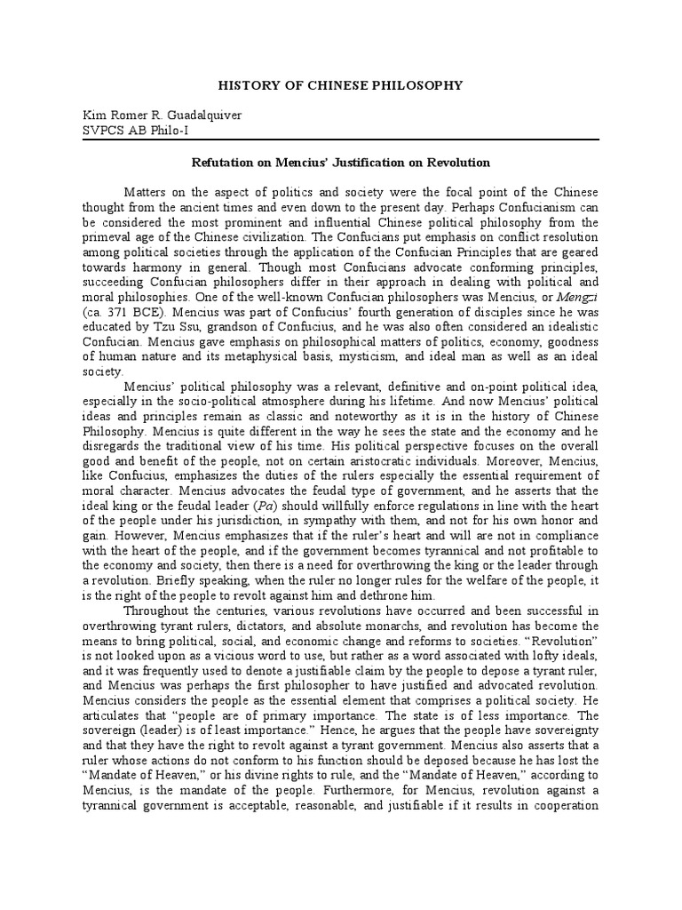 History of Chinese Philosophy | PDF | Confucianism | Chinese Philosophy