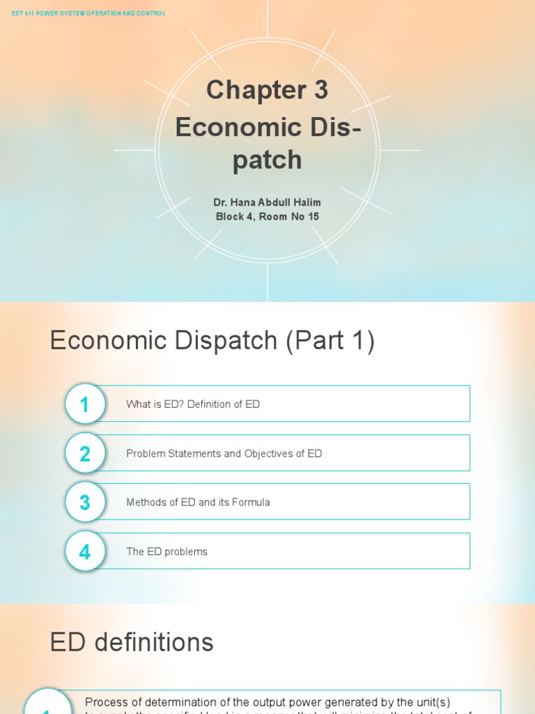 Chapter 3a Economic Dispatch | PDF | Electric Power | Power (Physics)