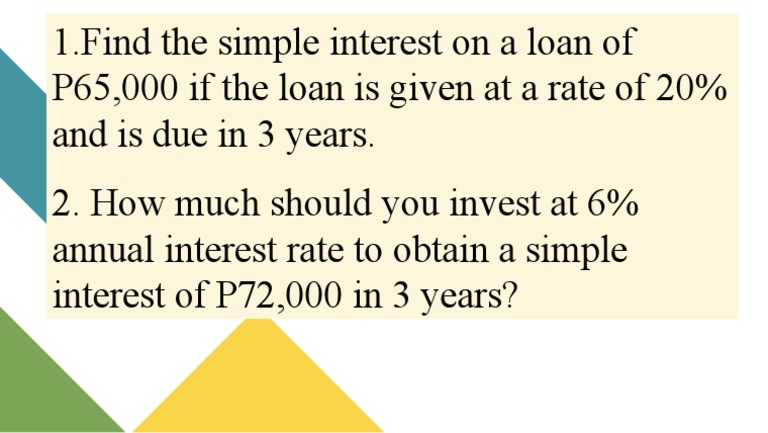 Gen Math Simple Interest Activity | PDF | Law