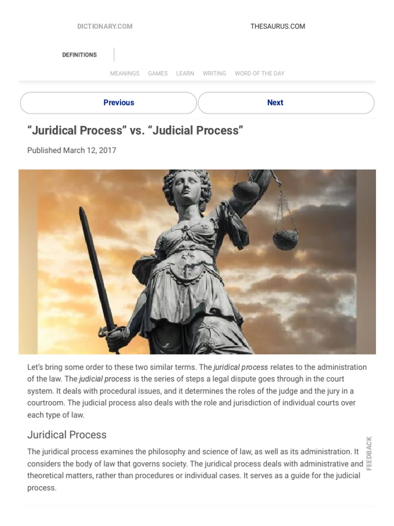 Juridical Process - vs. - Judicial Process | PDF | Justice | Crime & Violence