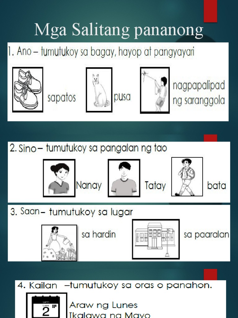 Mga Salitang Pananong | PDF