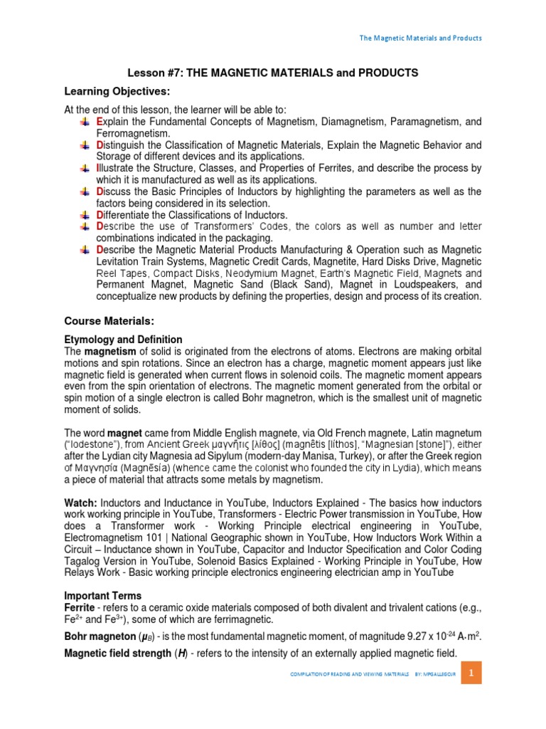 The Magnetic Materials and Products 2021 | PDF | Inductor | Ferromagnetism