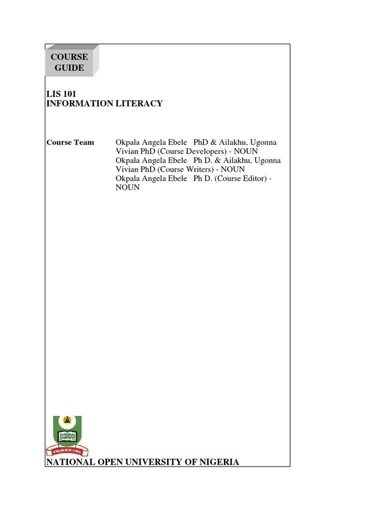 Lis 101 | PDF | Information Literacy | Literacy