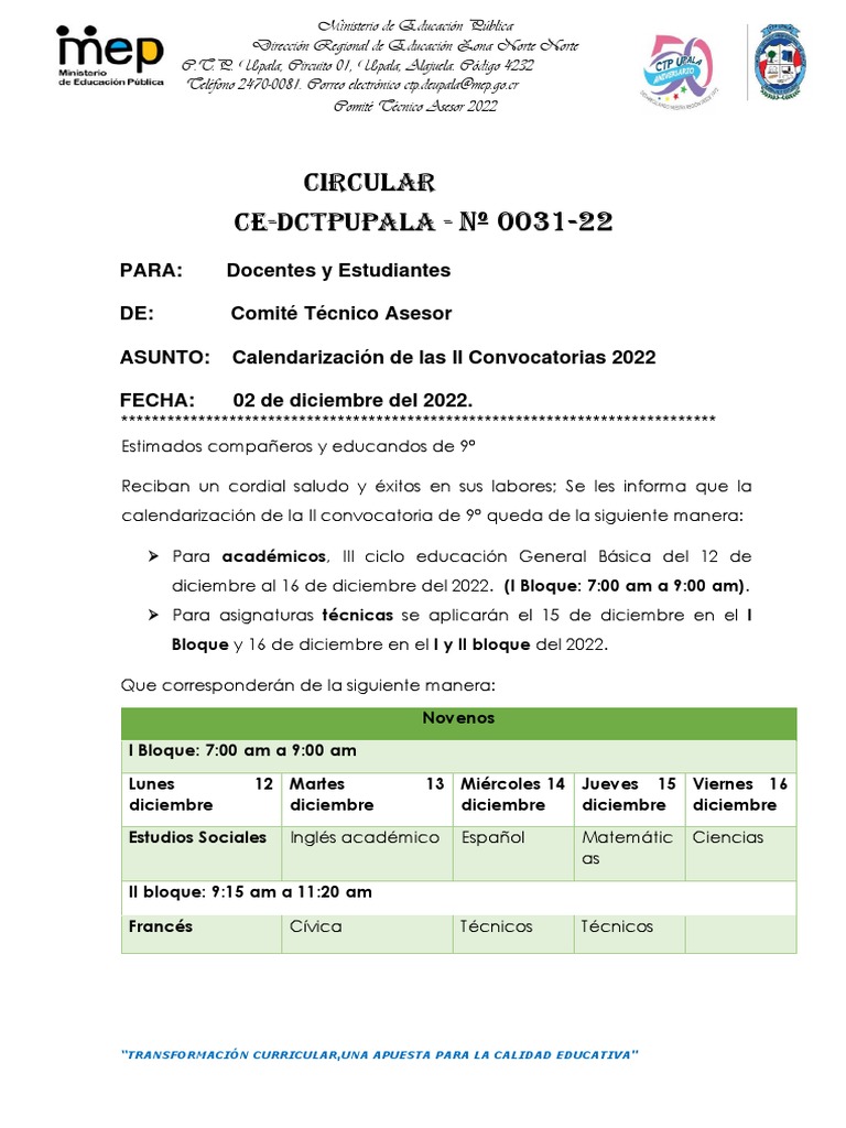 Circular 31 COMITE TECNICO ASESOR | PDF